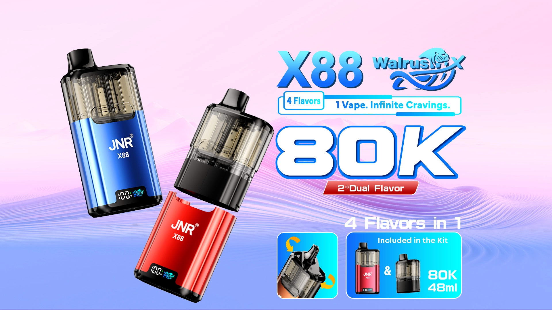 JNR – WalrusX X88 – 80K Puffs Vape